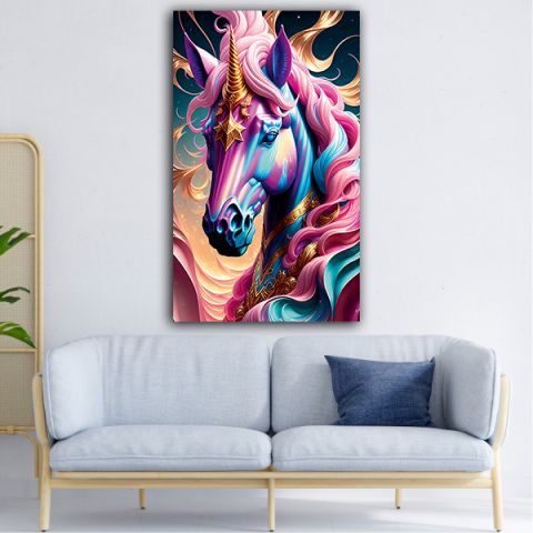 ΠΙΝΑΚΕΣ ΣΕ ΚΑΜΒΑ :: ANIMAL PLANET :: Unicorn with fantasy colours ...